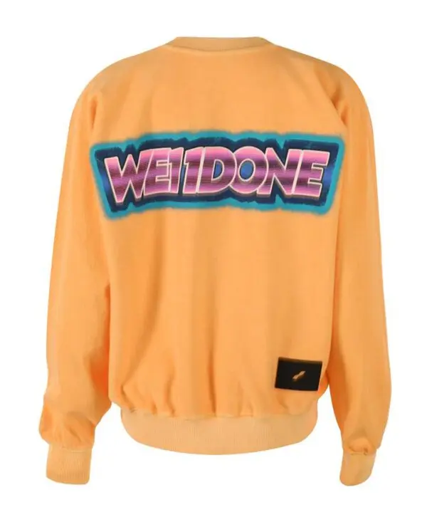 We11Done Logo Detail Pullover - Orange