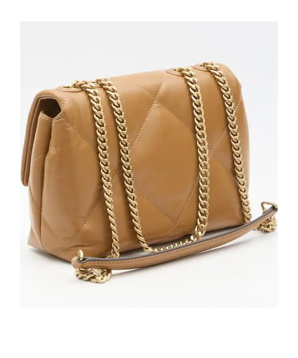 Tory Burch Small Kira Diamond Quilt Convertible Shoulder Bag - Tan