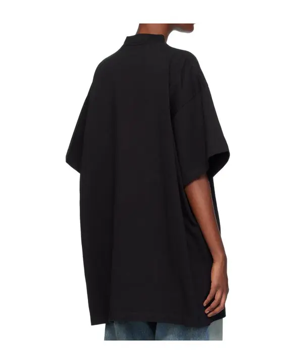 Balenciaga Flip Logo Printed Oversized T-shirt - Black/white