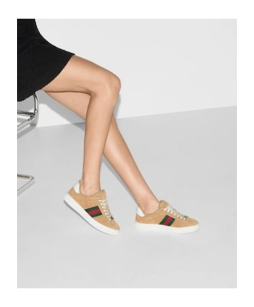 Gucci Embossed Low-top Sneakers With Web Detail