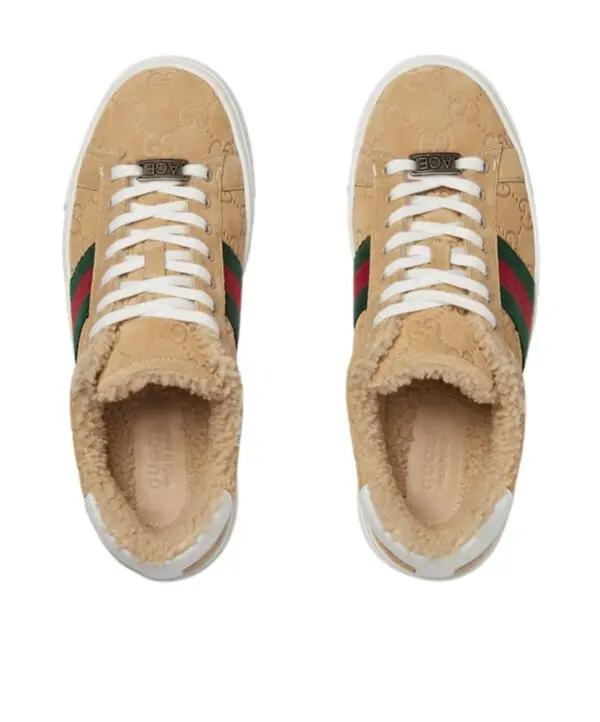 Gucci Embossed Low-top Sneakers With Web Detail