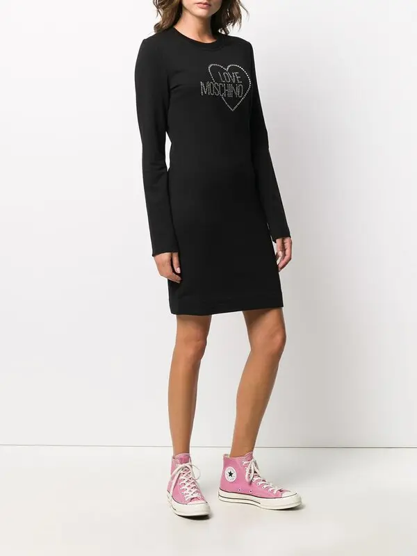 Moschino Embellished Logo Detail Dress