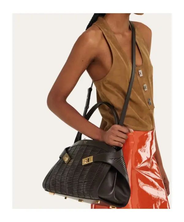 FERRAGAMO Hug Top Handle Handbag - Black