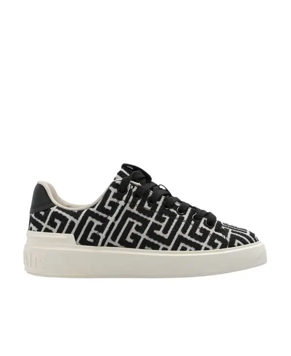 Balmain B-court Monogram Sneakers - Black
