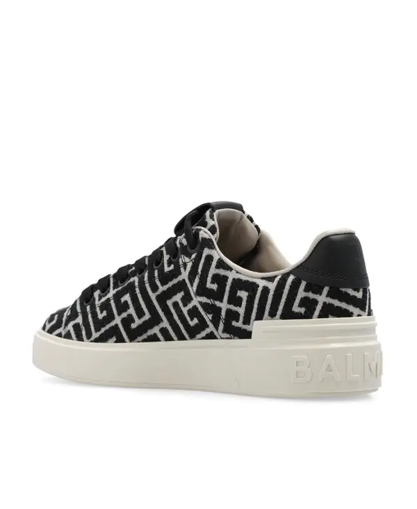 Balmain B-court Monogram Sneakers - Black