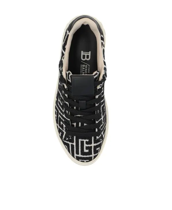 Balmain B-court Monogram Sneakers - Black