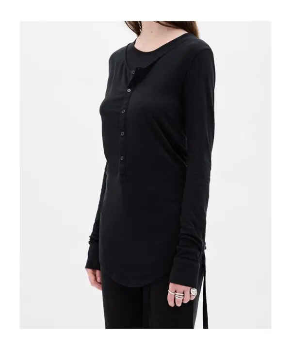 ANN DEMEULEMEESTER Vero Button-front Long-sleeve T-shirt