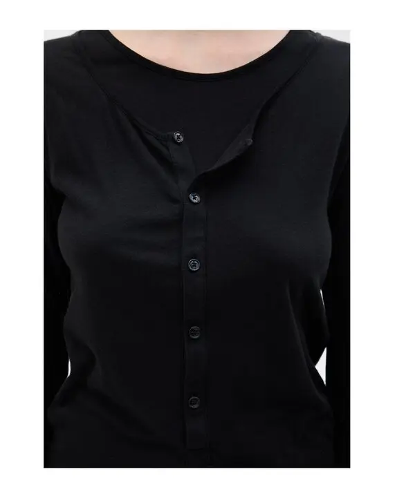 ANN DEMEULEMEESTER Vero Button-front Long-sleeve T-shirt
