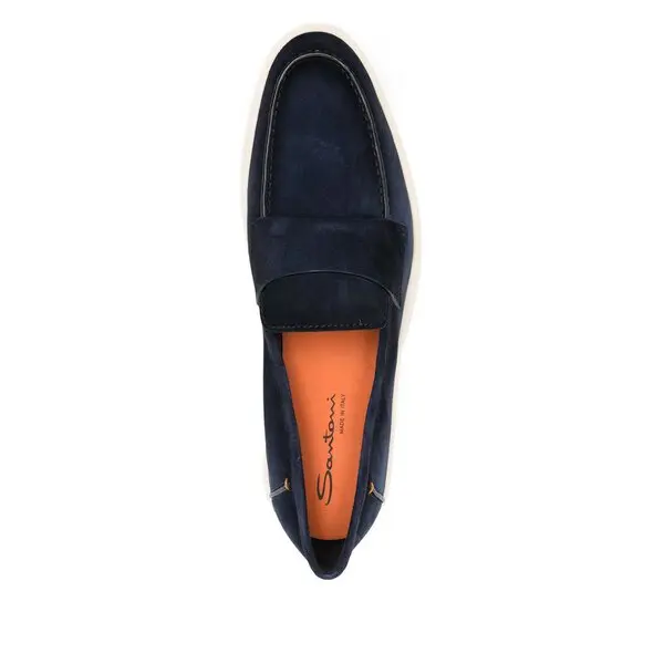Santoni Suede Loafers - Black