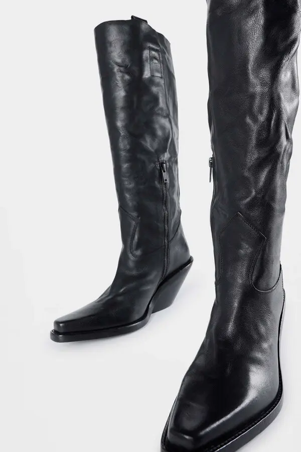 ANN DEMEULEMEESTER Lidar Calf-leather Cowboy Boots