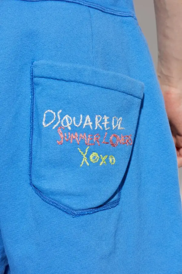 Dsquared2 Summer Lovers Embroidered Shorts - Blue