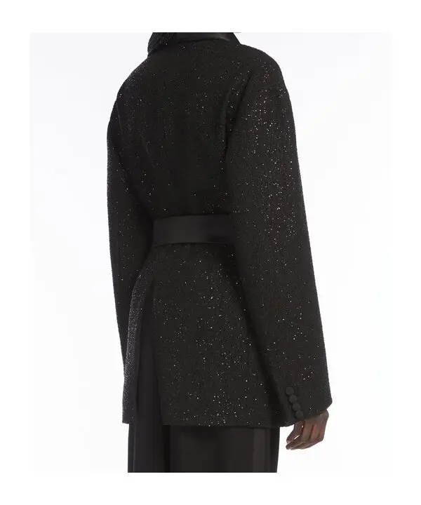 Max Mara Embellished Belted Shawl Collar Jacket