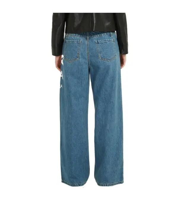 Marissa Chiara Wide Leg Jeans With Logo Detail