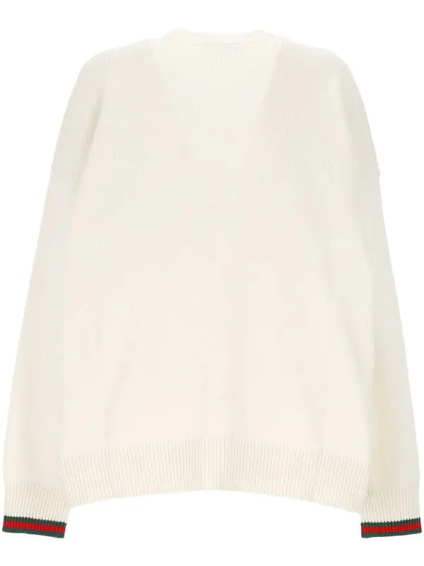 Gucci V-neck Cardigan With Button Fastening And Ribbed Cuffs