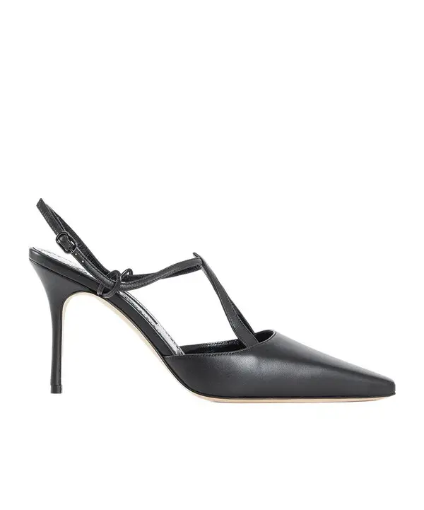 Manolo Blahnik Slingback High Heel Sandals With Buckle Detail