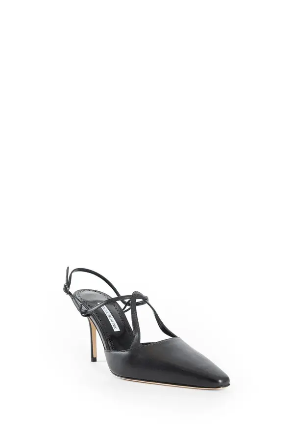 Manolo Blahnik Slingback High Heel Sandals With Buckle Detail