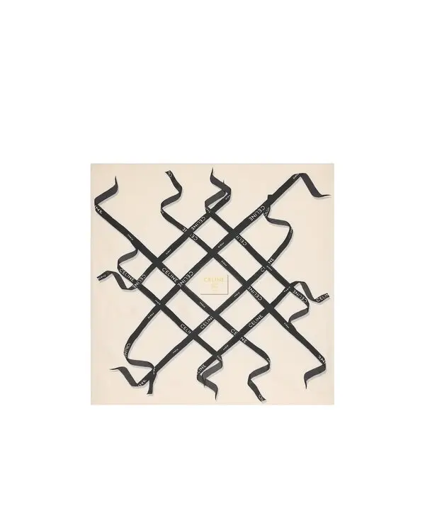 Celine Silk Twill Square Scarf - Black