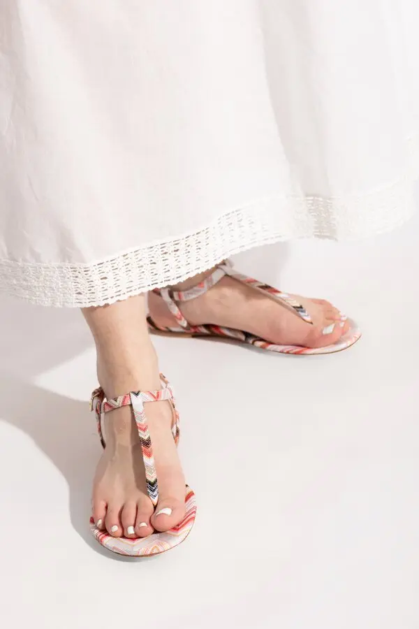 Missoni Zigzag Pattern Flat Sandals