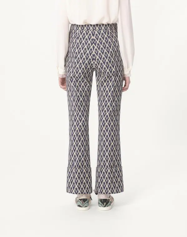 Valentino Garavani Monogram Jacquard Flare Trousers - Gray