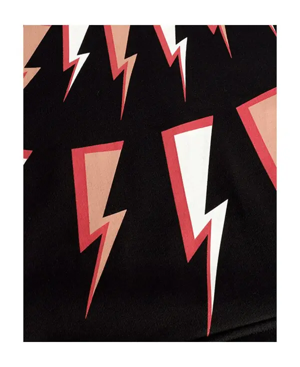 Neil Barrett Lightning Print Hooded Sweater - Black