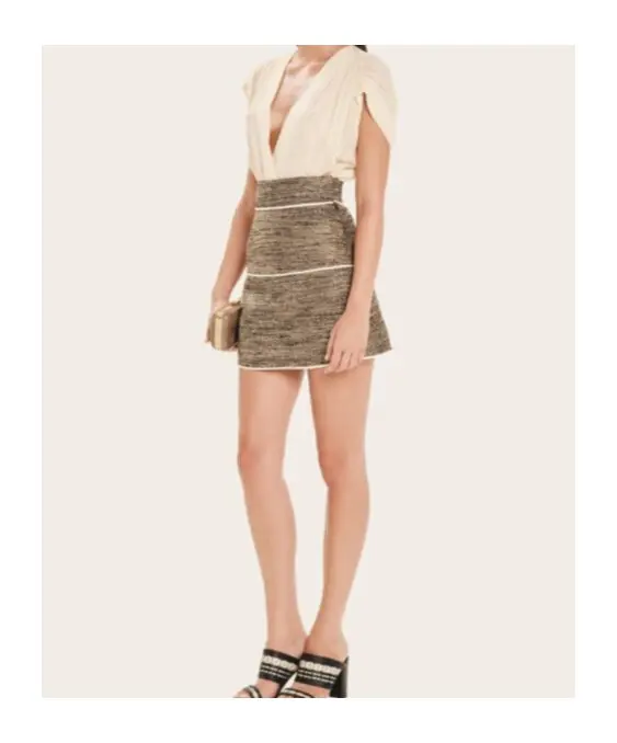ZEUSDIONE Sleeveless Deep V-neck Bodysuit With Pleated Shoulders And Gathered Waist