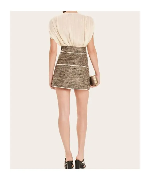 ZEUSDIONE Sleeveless Deep V-neck Bodysuit With Pleated Shoulders And Gathered Waist