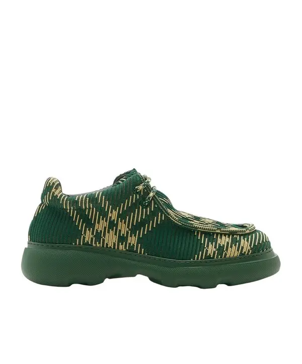 Burberry Eklid" Check-printed Lace-up Derby Shoes