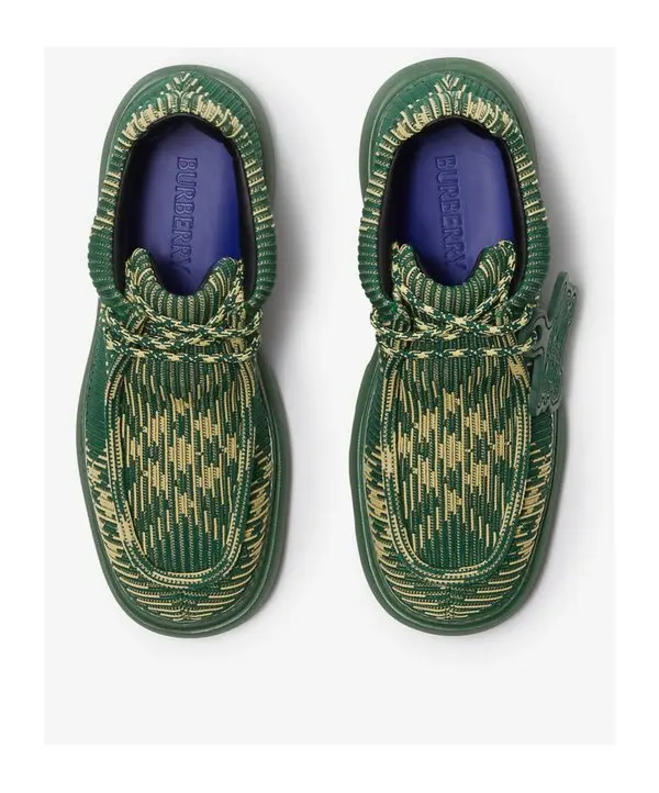 Burberry Eklid" Check-printed Lace-up Derby Shoes