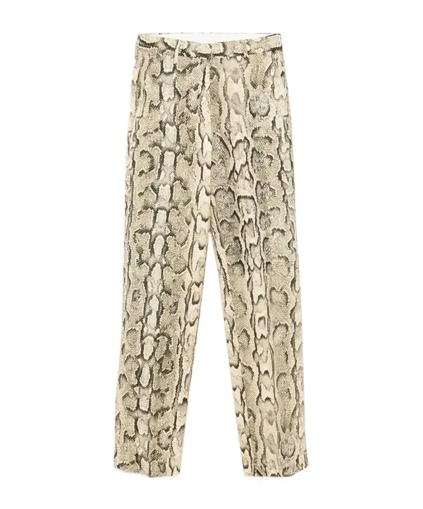 Dries Van Noten Printed High-rise Trousers - Neutrals