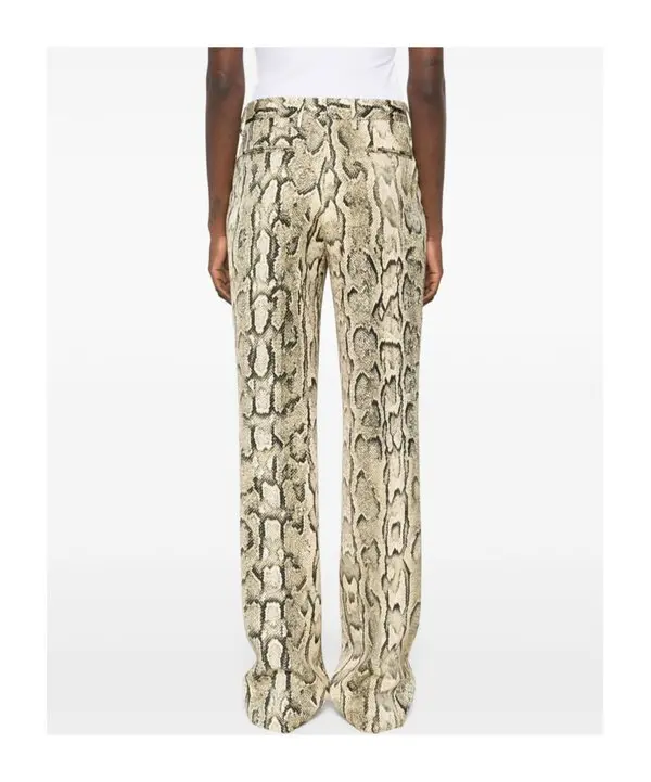 Dries Van Noten Snake Print High-rise Trousers