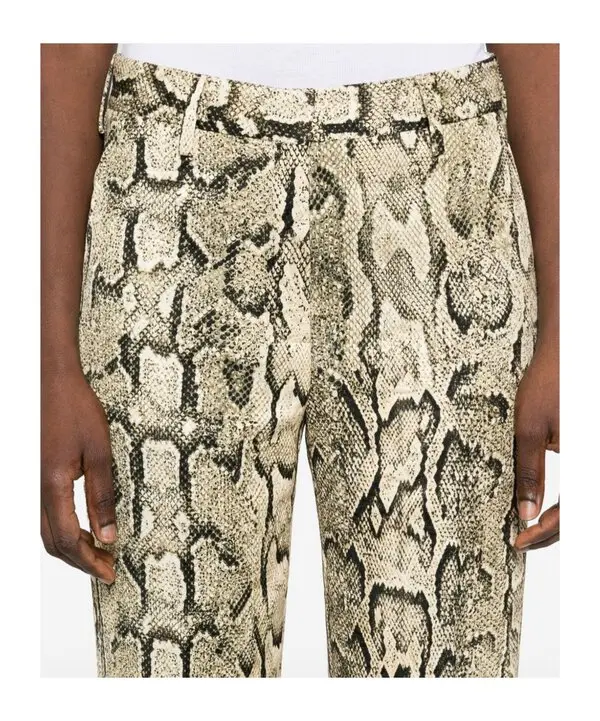 Dries Van Noten Snake Print High-rise Trousers