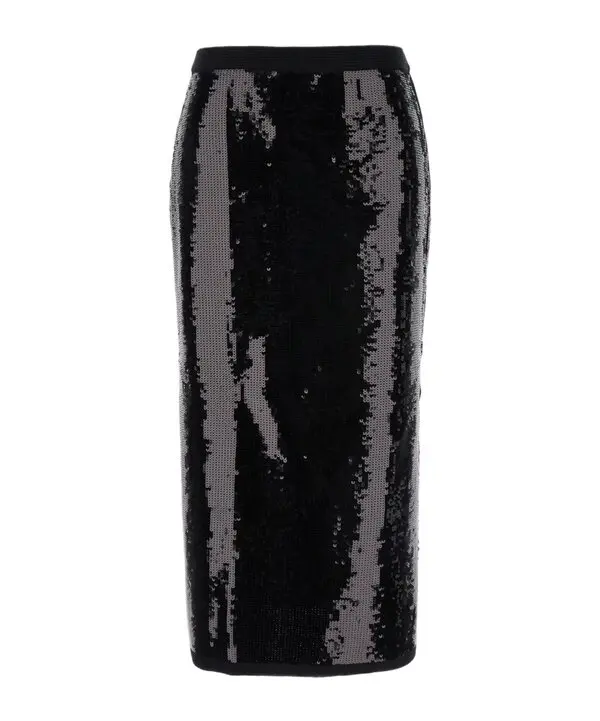 TWINSET Sequin Embellished Midi Skirt - Black