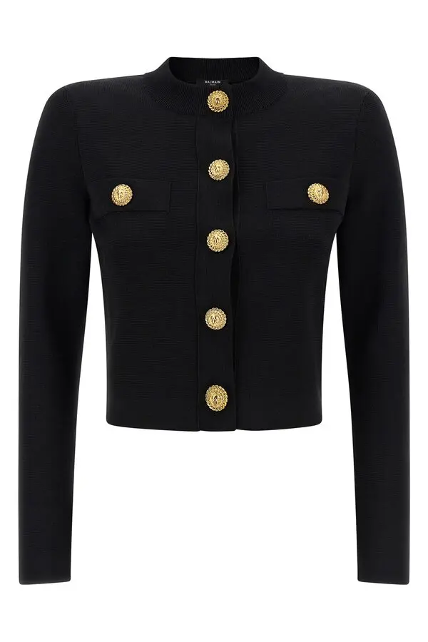 Balmain Button-embellished Cardigan - Black