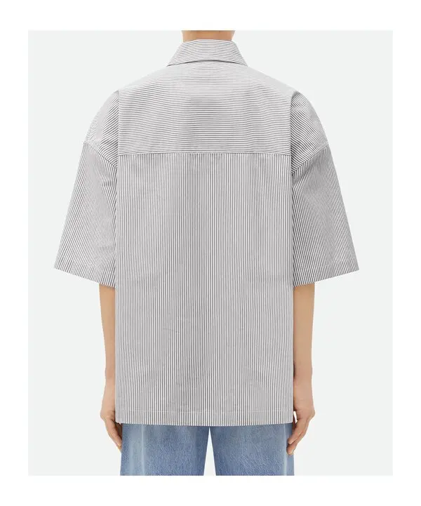Bottega Veneta Bv Embroidered Striped Overshirt