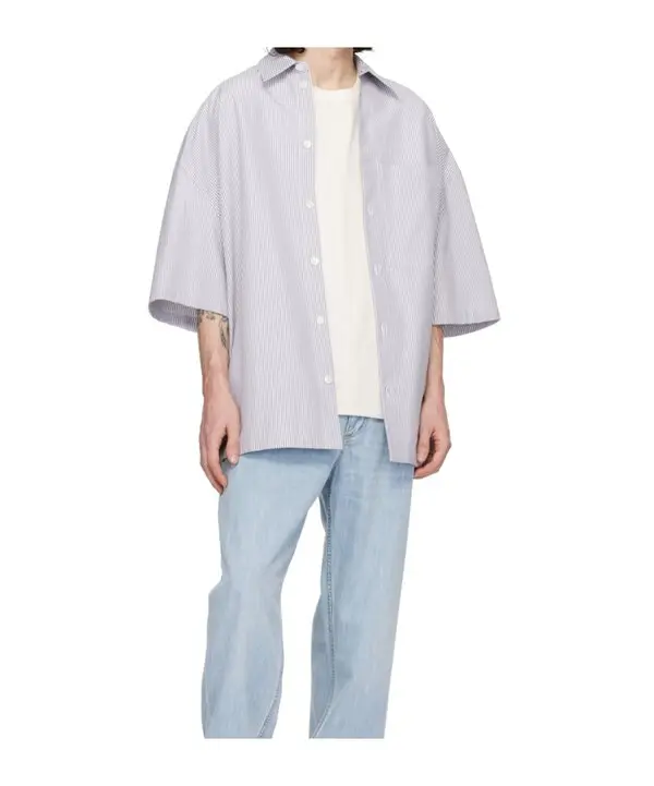 Bottega Veneta Bv Embroidered Striped Overshirt