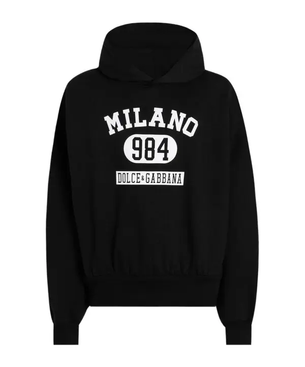 Dolce & Gabbana Long-sleeved Hooded Sweatshirt - Black