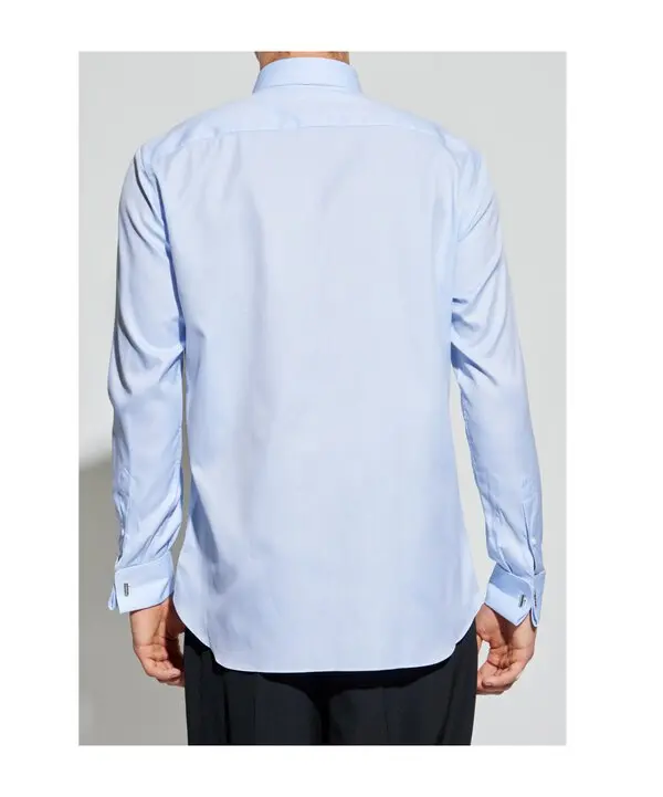 Brioni Double-cuff Cotton Shirt - Blue