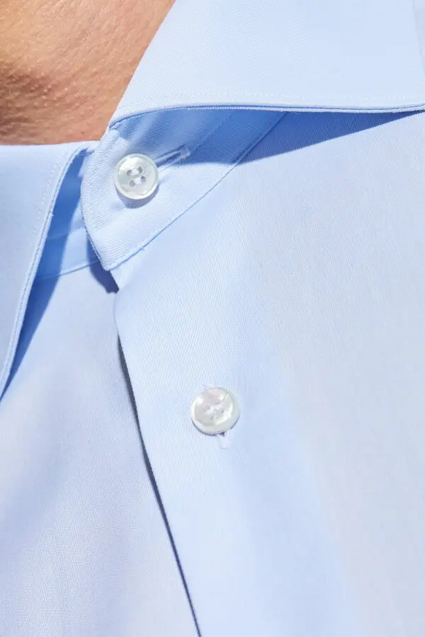 Brioni Double-cuff Cotton Shirt - Blue