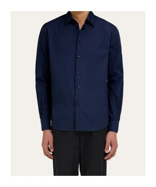 FERRAGAMO Monogram Shirt - Black/navy Blue
