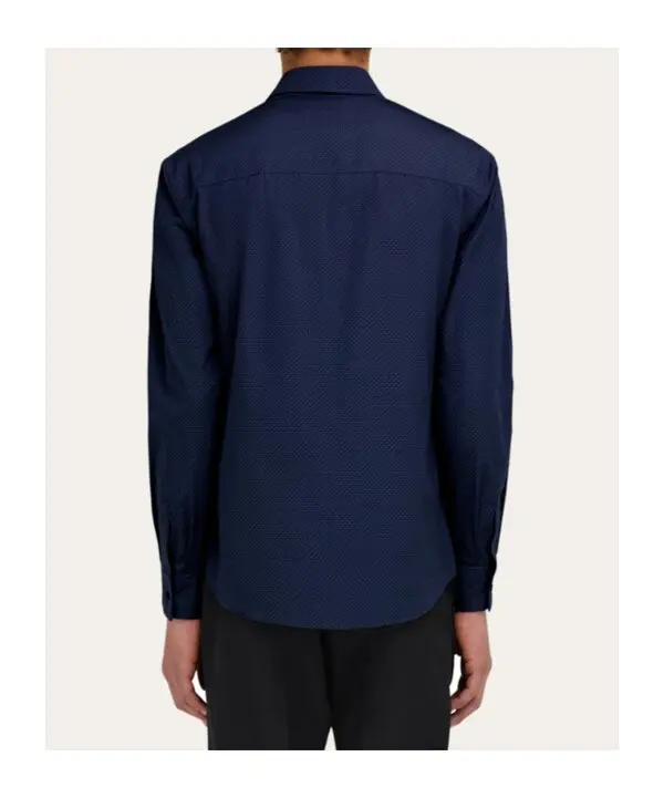 FERRAGAMO Monogram Shirt - Black/navy Blue
