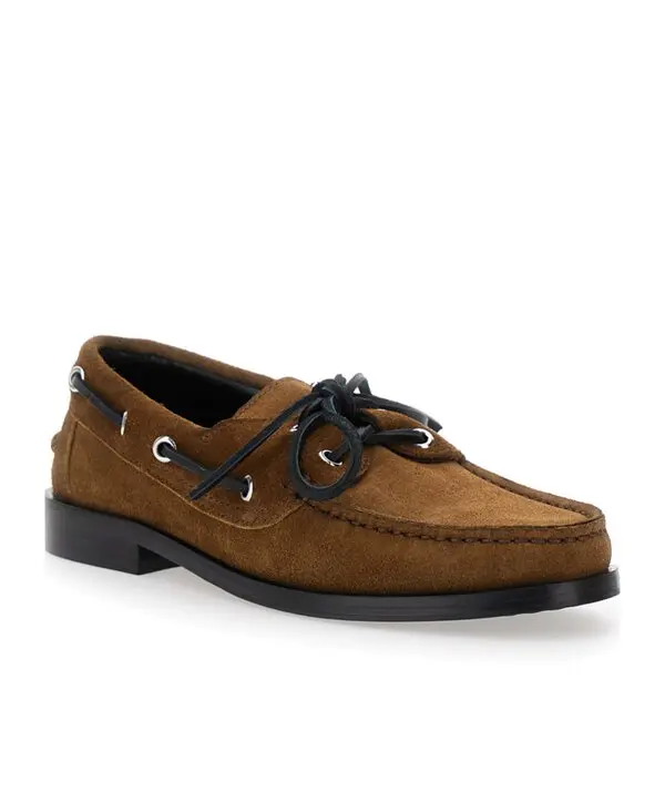 AeydĒ Suede Lace-up Boat Shoes - Brown