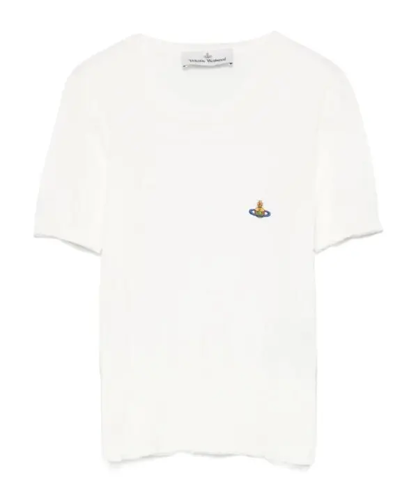 VIVIENNE WESTWOOD Bea Logo Knitted Top - Ivory