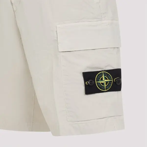 Stone Island Logo Patch Cargo Shorts - Sand