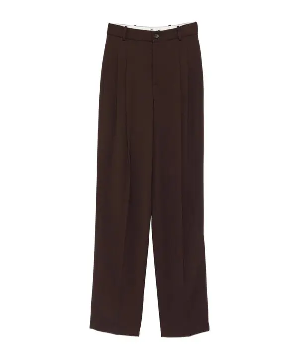 Elisabetta Franchi Gabardine Pleated Trousers - Black