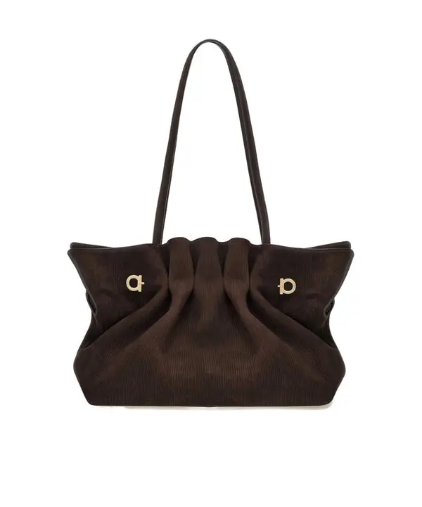 FERRAGAMO Soft Gancio Bag - Black