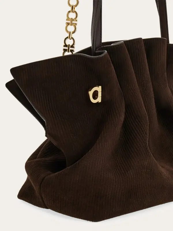 FERRAGAMO Soft Gancio Bag - Black