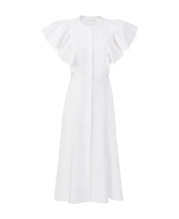 Chloé Wing-sleeve Cotton Shirtdress - White