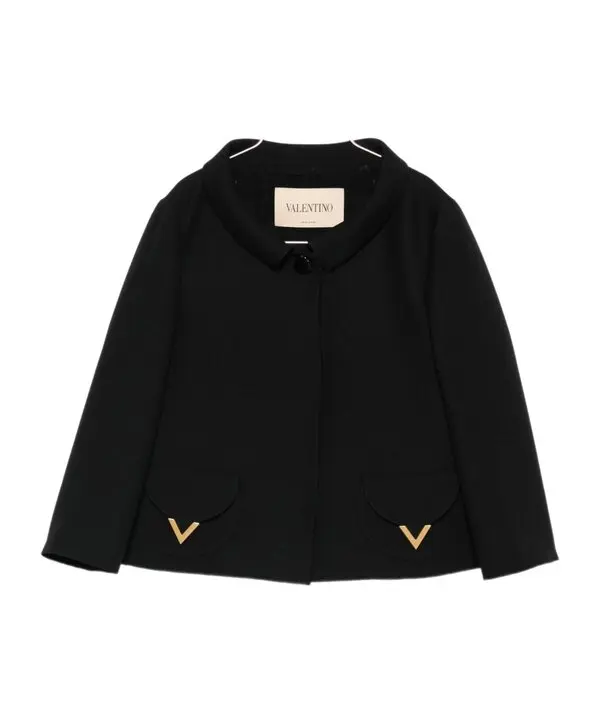 Valentino Garavani Logo Plaque Long Sleeved Jacket