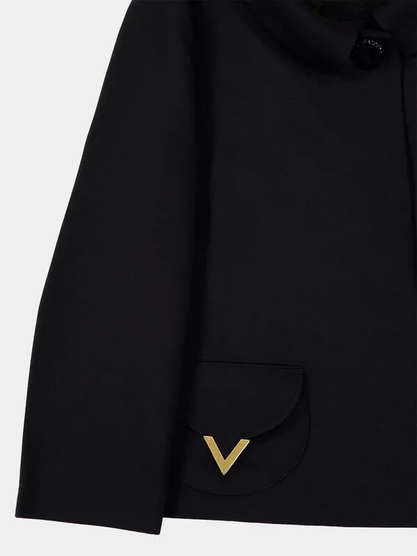 Valentino Garavani Logo Plaque Long Sleeved Jacket
