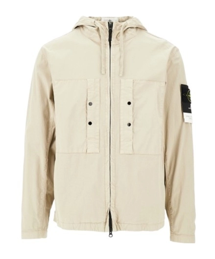 Stone Island Drawstring Hooded Jacket - Desert